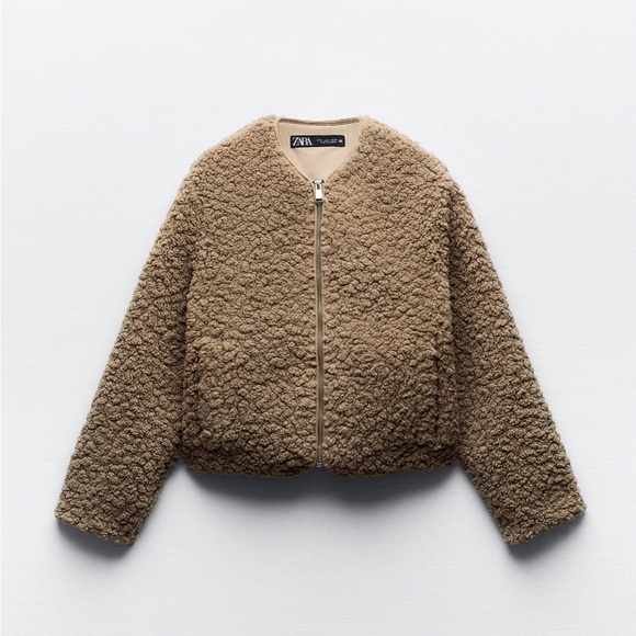 Zara | Jackets & Coats | Zara Short Faux Shearling Jacket | Poshmark